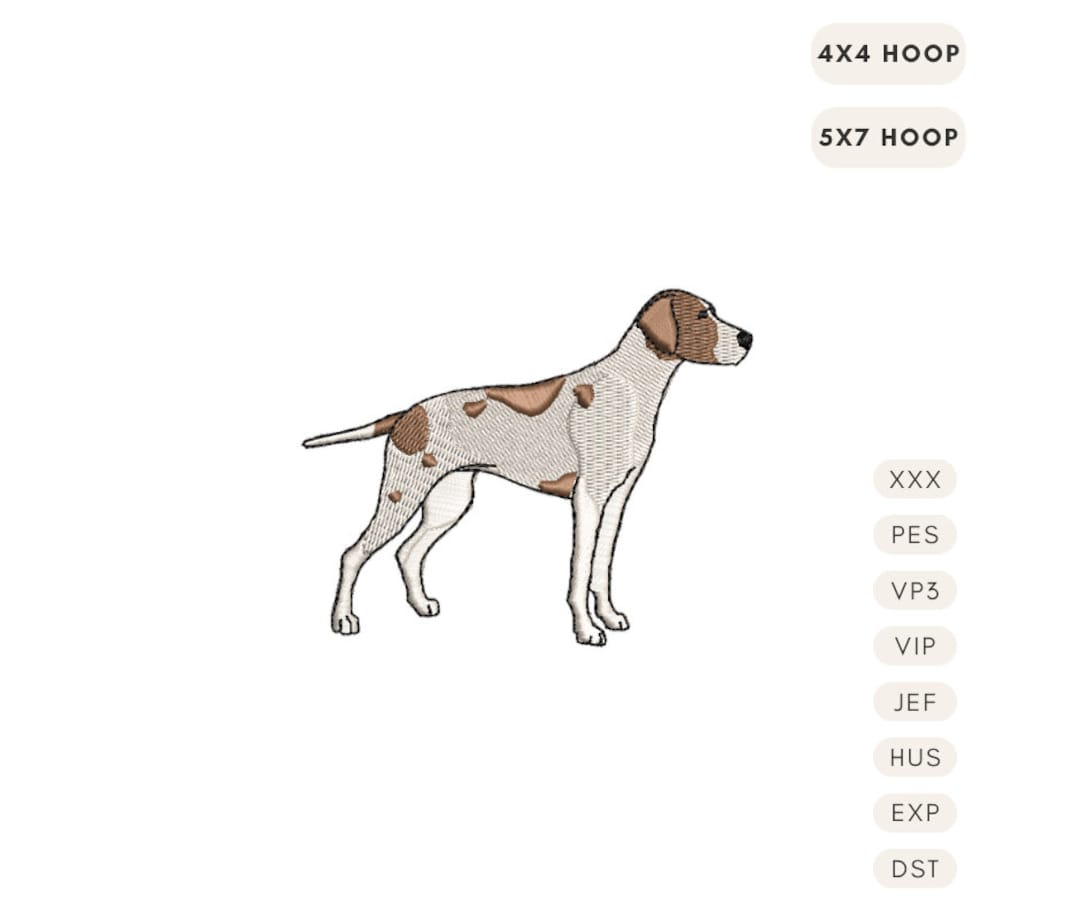 Pointer Dog Embroidery Design Dog Face T-shirt Hoodie Machine ...