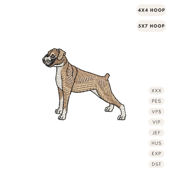 Boxer Dog Embroidery - Etsy