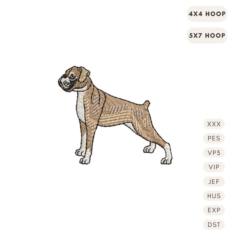 Boxer Dog Embroidery - Etsy
