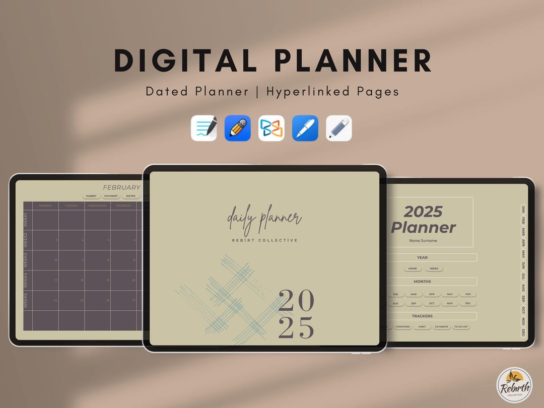 2025 Digital Planner – Hyperlinked, Goodnotes & Notability Compatible ...