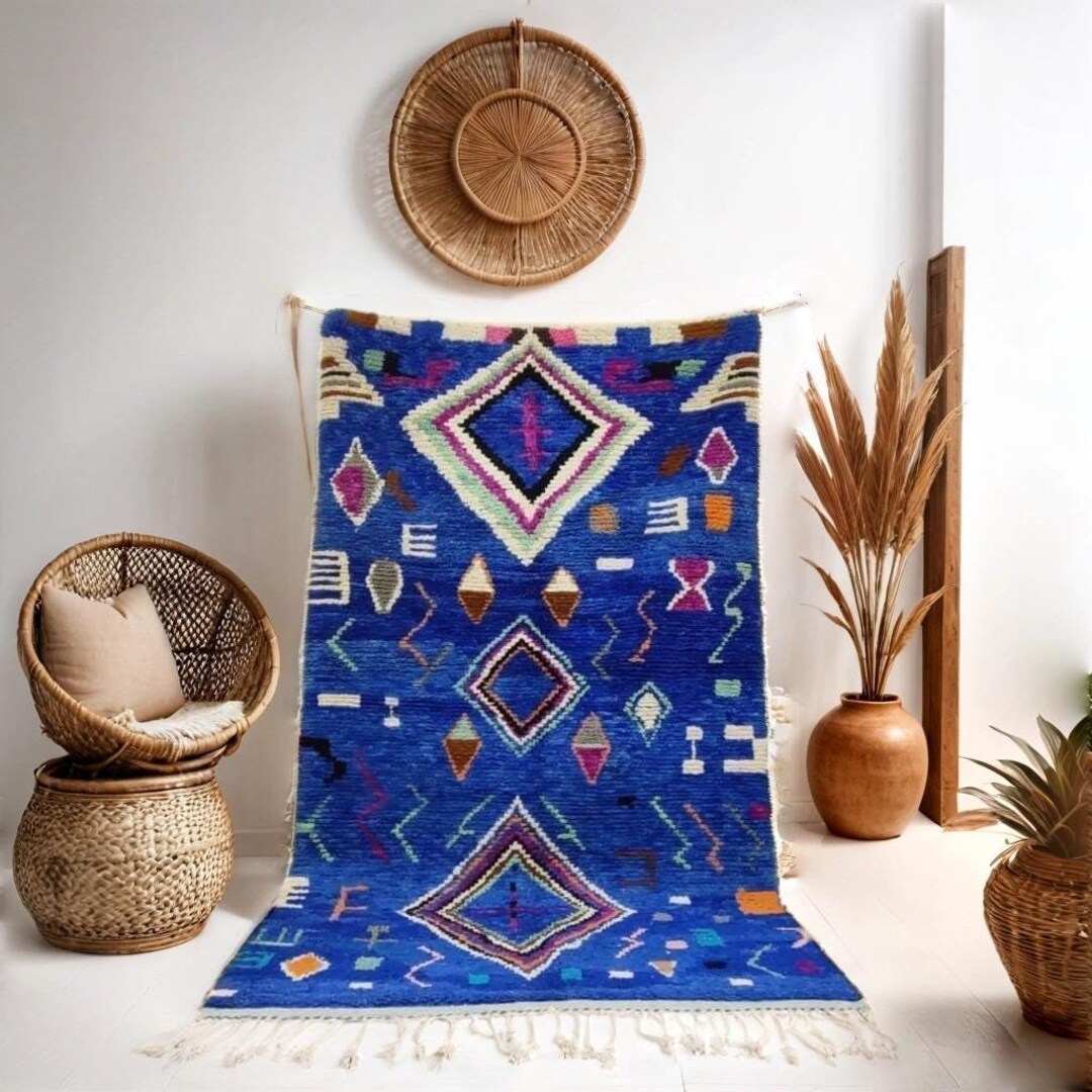 Moroccan Handmade Rug,beni Ourain Style Moroccan Wool Berber Rug,modern ...