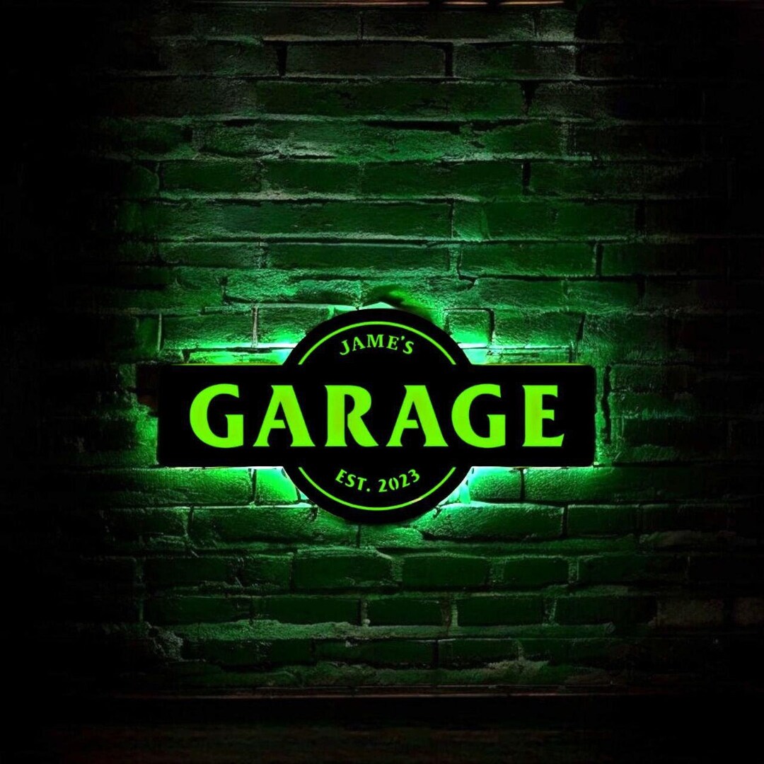 Custom Garage Led Sign , Garage Neon Sign Personalized Light , Garage ...