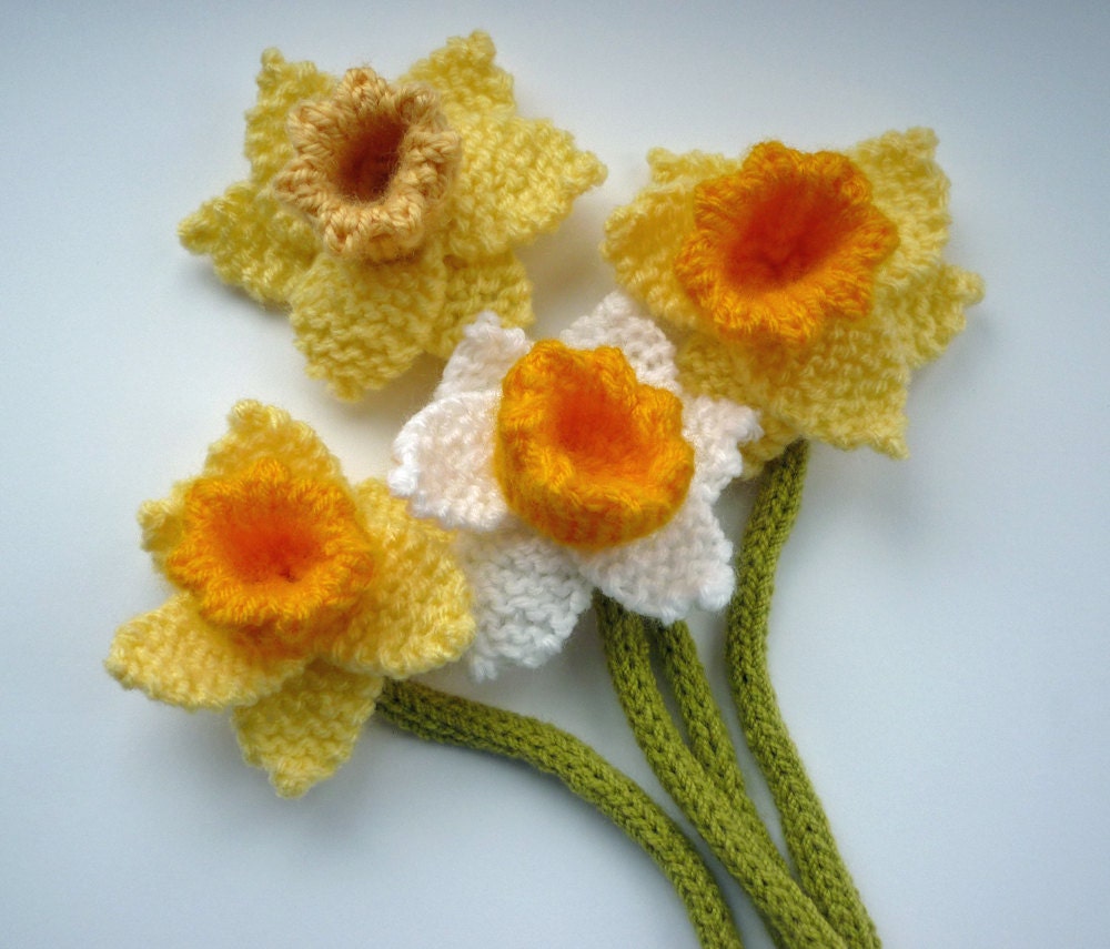 Daffodils Knitting Pattern - Etsy Australia