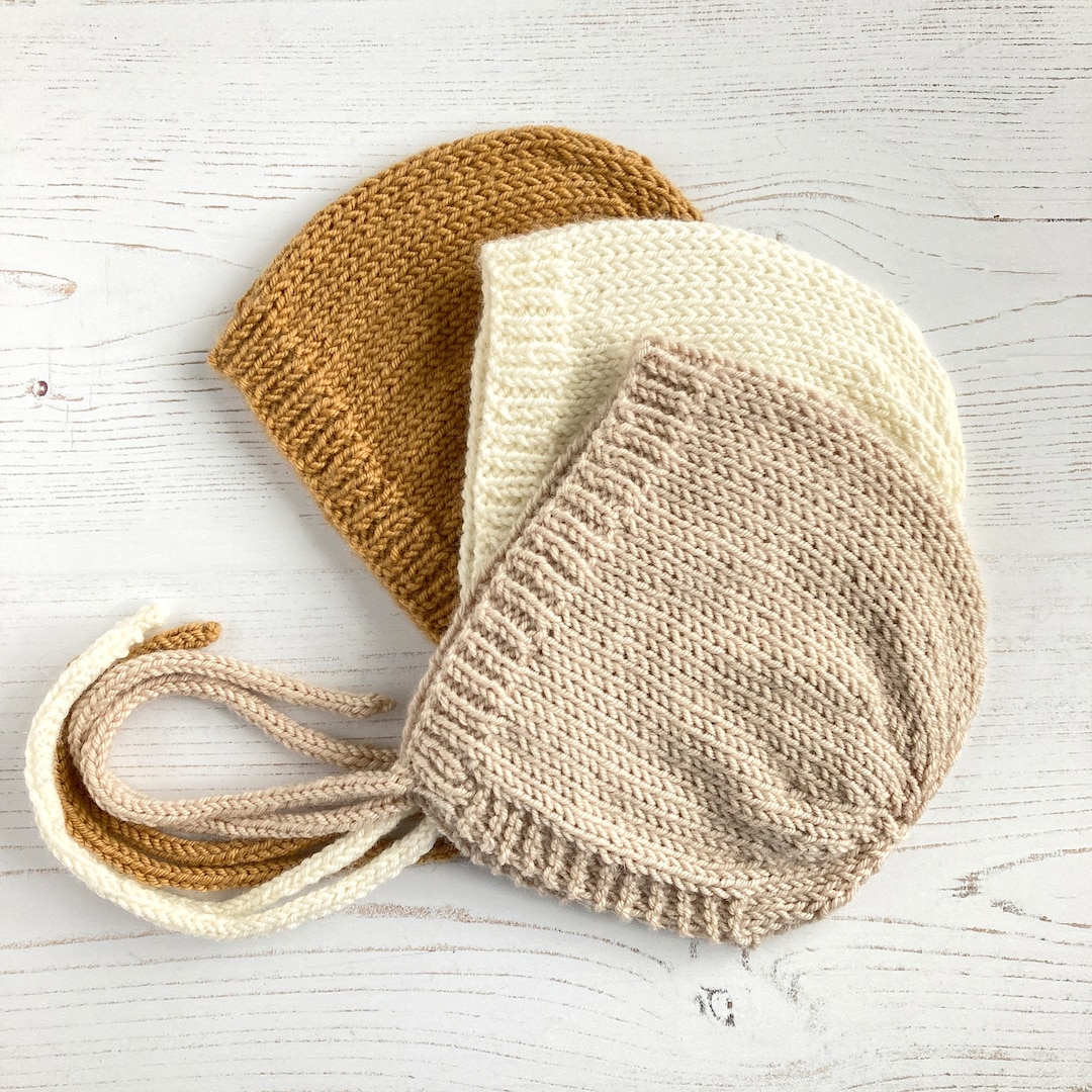PDF Knitting Pattern for Easy Baby Bonnet - Style Me Simple Bonnet ...