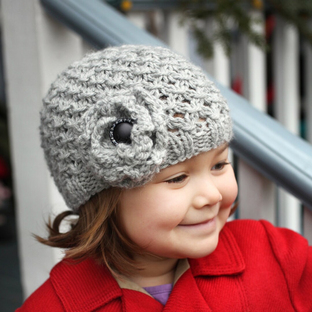 PDF Knitting Pattern for Chunky Lace Hat With Flower, MIA - Etsy