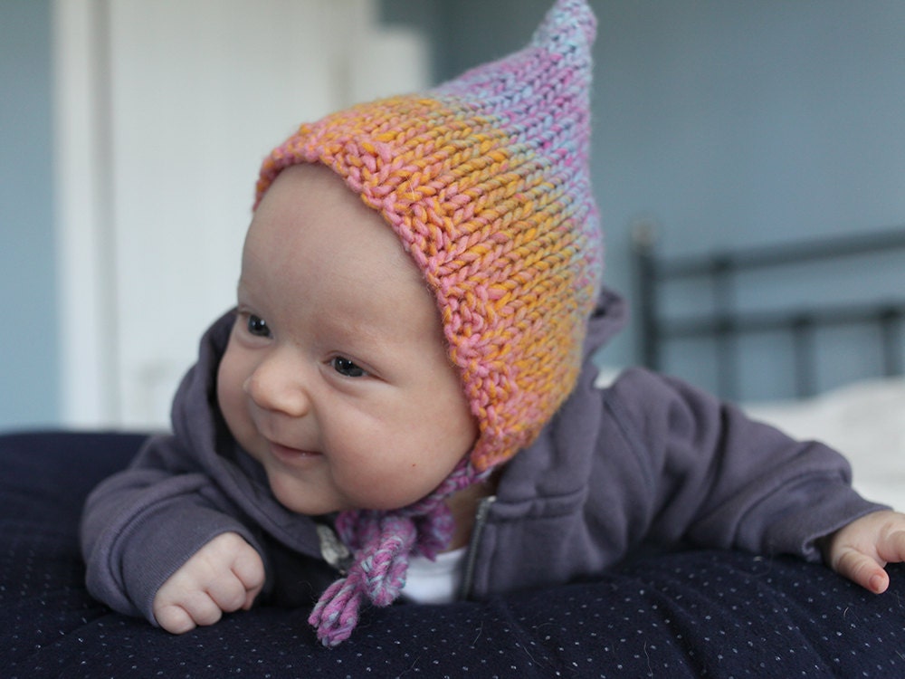 Baby Pixie Hat Knitting Pattern RAINBOW PIXIE | Etsy