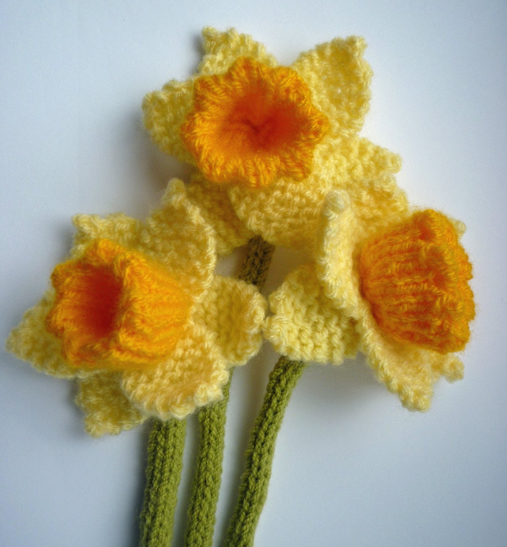 Daffodils Knitting Pattern - Etsy Australia
