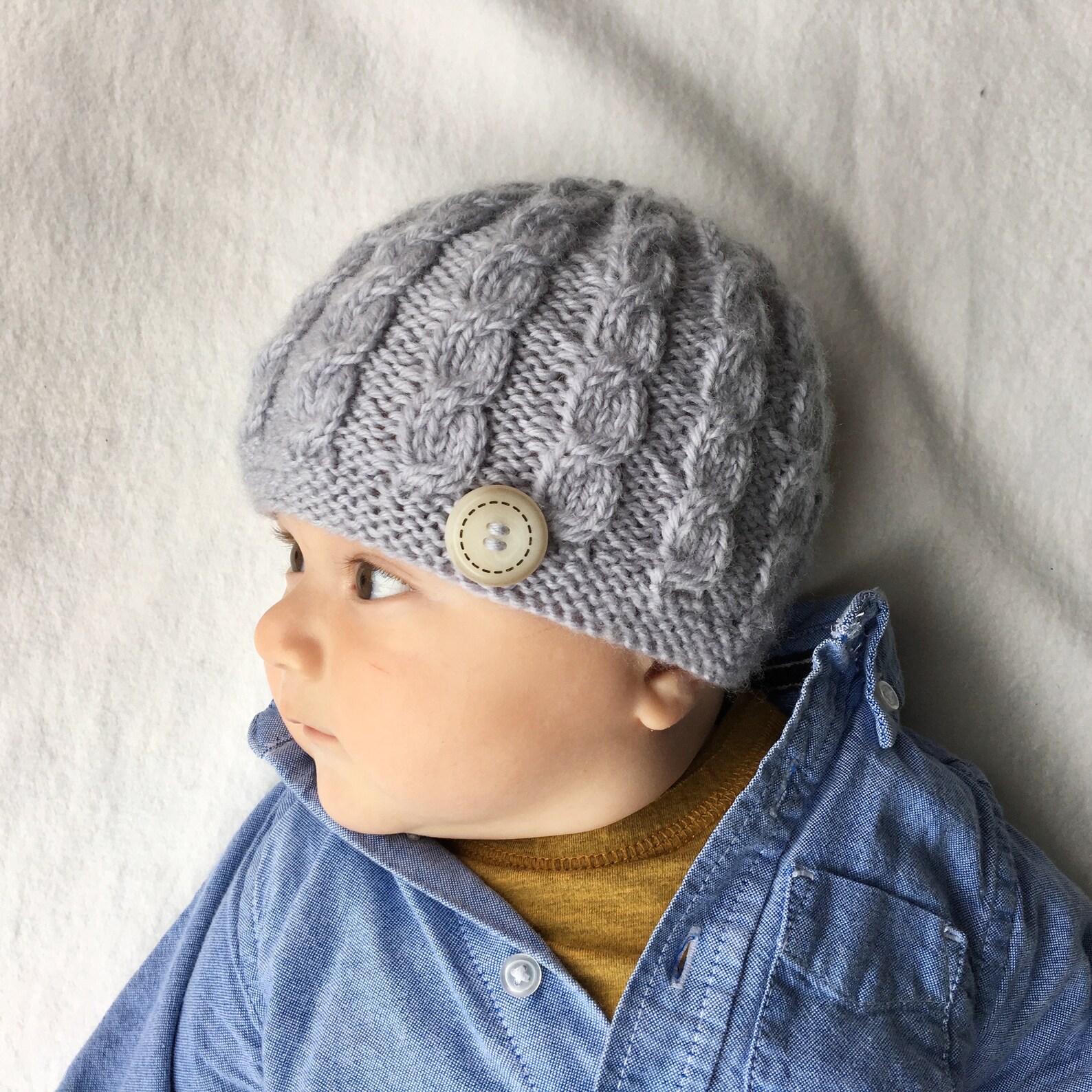 Baby Hat Knitting Pattern, Toddler Hat Pattern With Cables, Baby Beanie ...