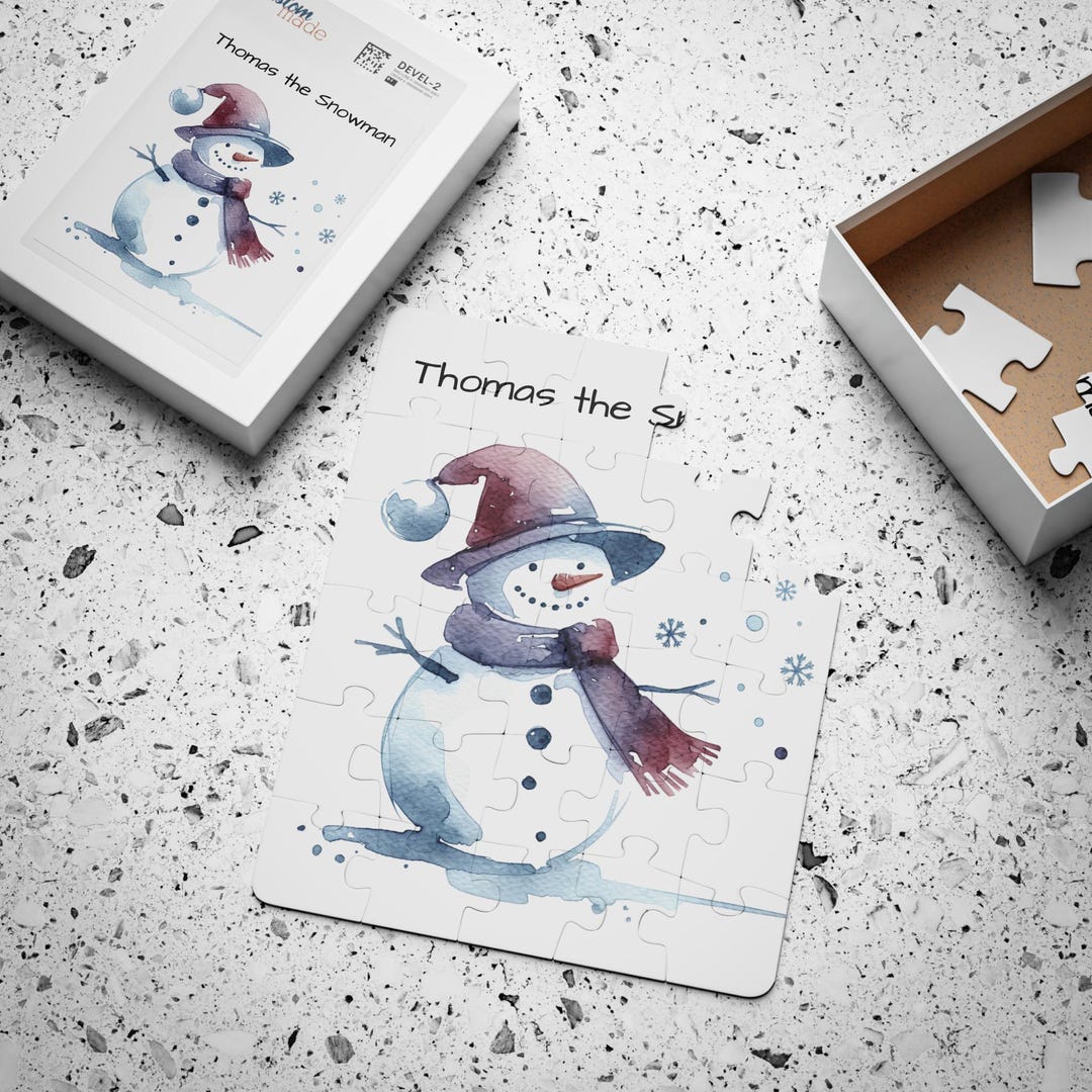 Personalized Snowman Kids' Puzzle, 30-piece, Customized Puzzle, Gift ...