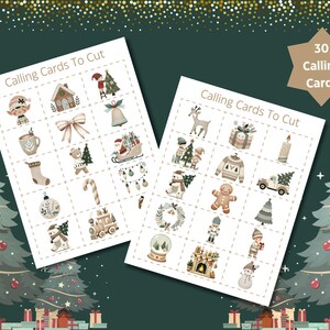 50 Christmas Bingo Cards, Printable Christmas Bingo Game for Kids ...