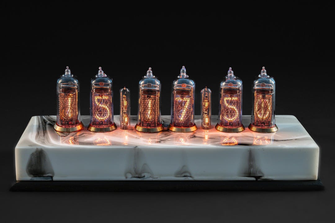 Nixie "nixieclock" With 6 In14 Tubes: La Marble Blanc - Etsy