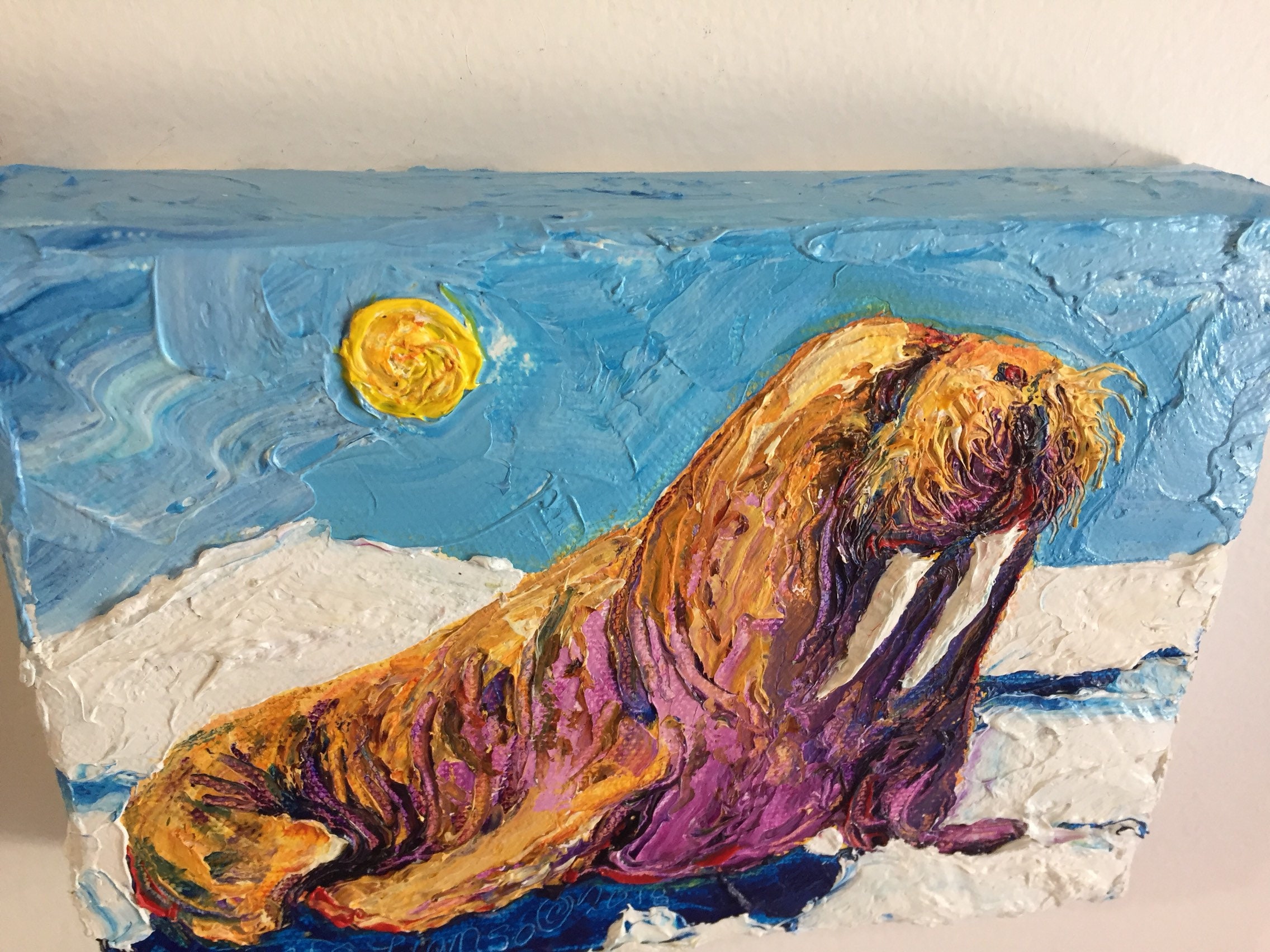 Walrus 5 by 7 Inch Original Oil Painting by Paris Wyatt Llanso FREE ...
