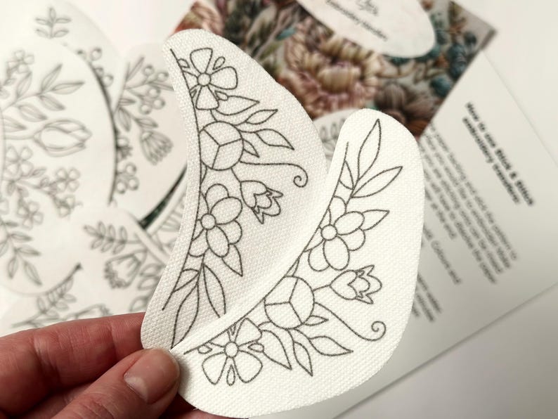 Floral Collar Pairs Embroidery Patterns, Flower Embroidery Designs ...