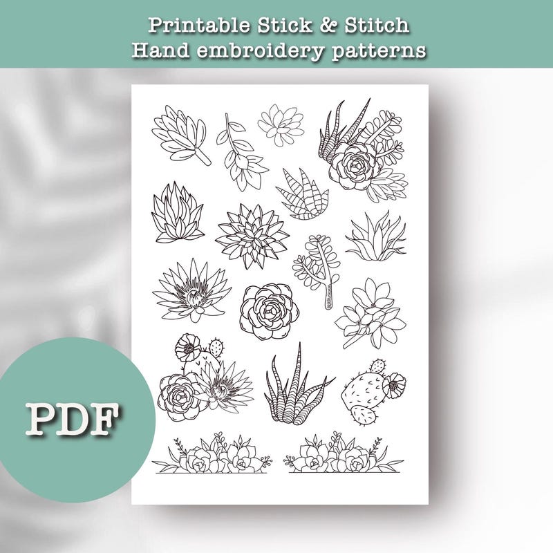 Succulent Embroidery Pattern - Etsy