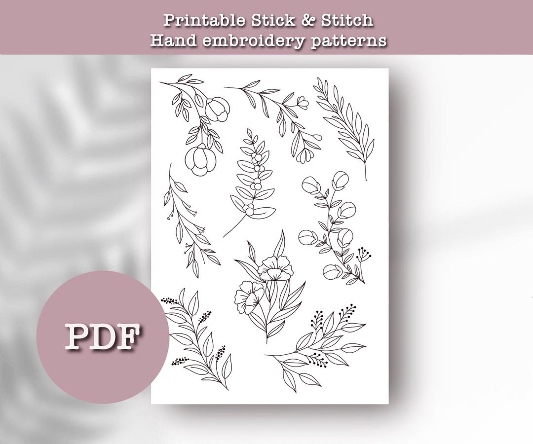 Floral Branches Embroidery Patterns, Flower Embroidery Designs ...