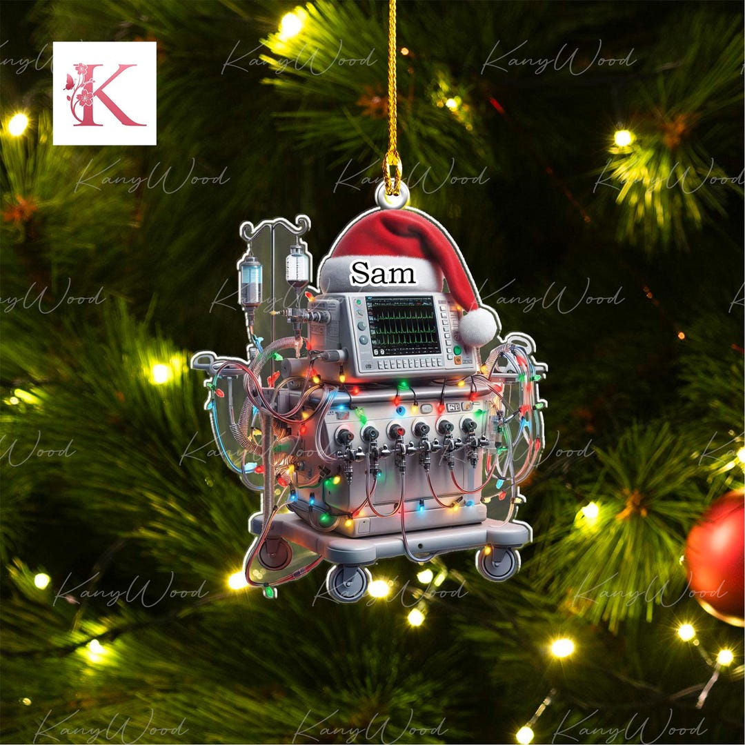 Personalized Anesthesia Machine Christmas Tree 2D FLAT Ornament, Xmas ...