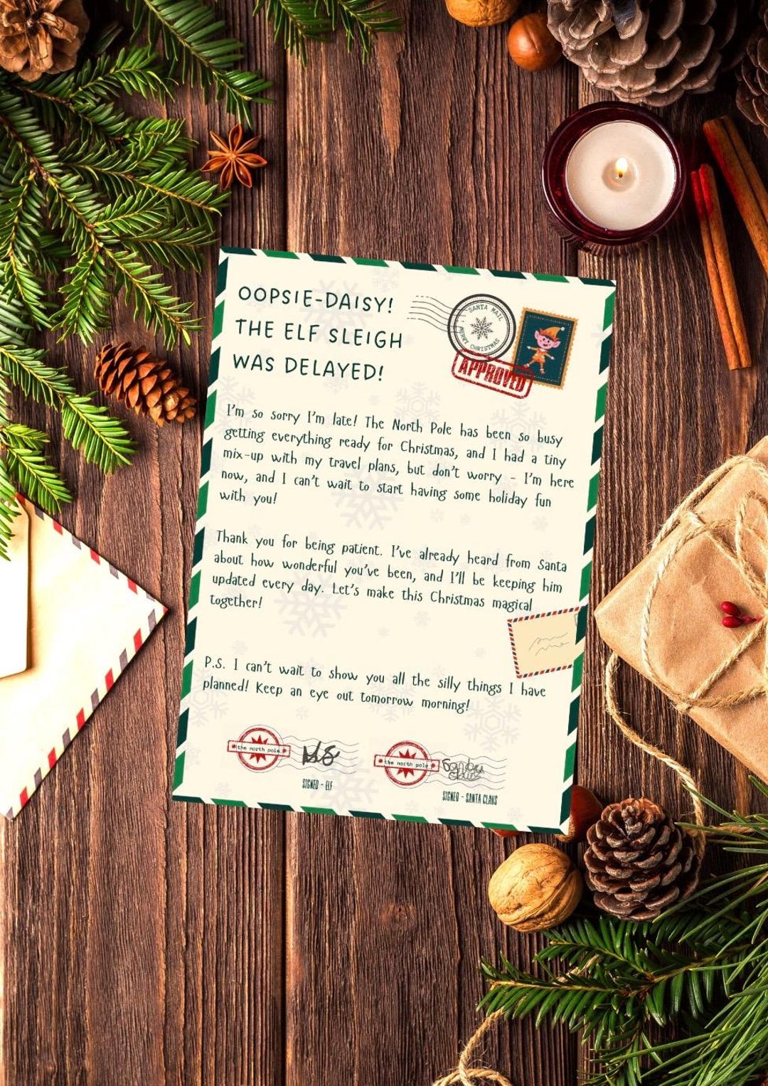 Elf sorry Im Late Printable Letter Fun & Magical Explanation for a Late ...