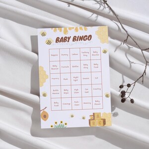 Baby Shower Bingo Bumble Bee Printable Baby Shower Game,10 Unique Cards ...