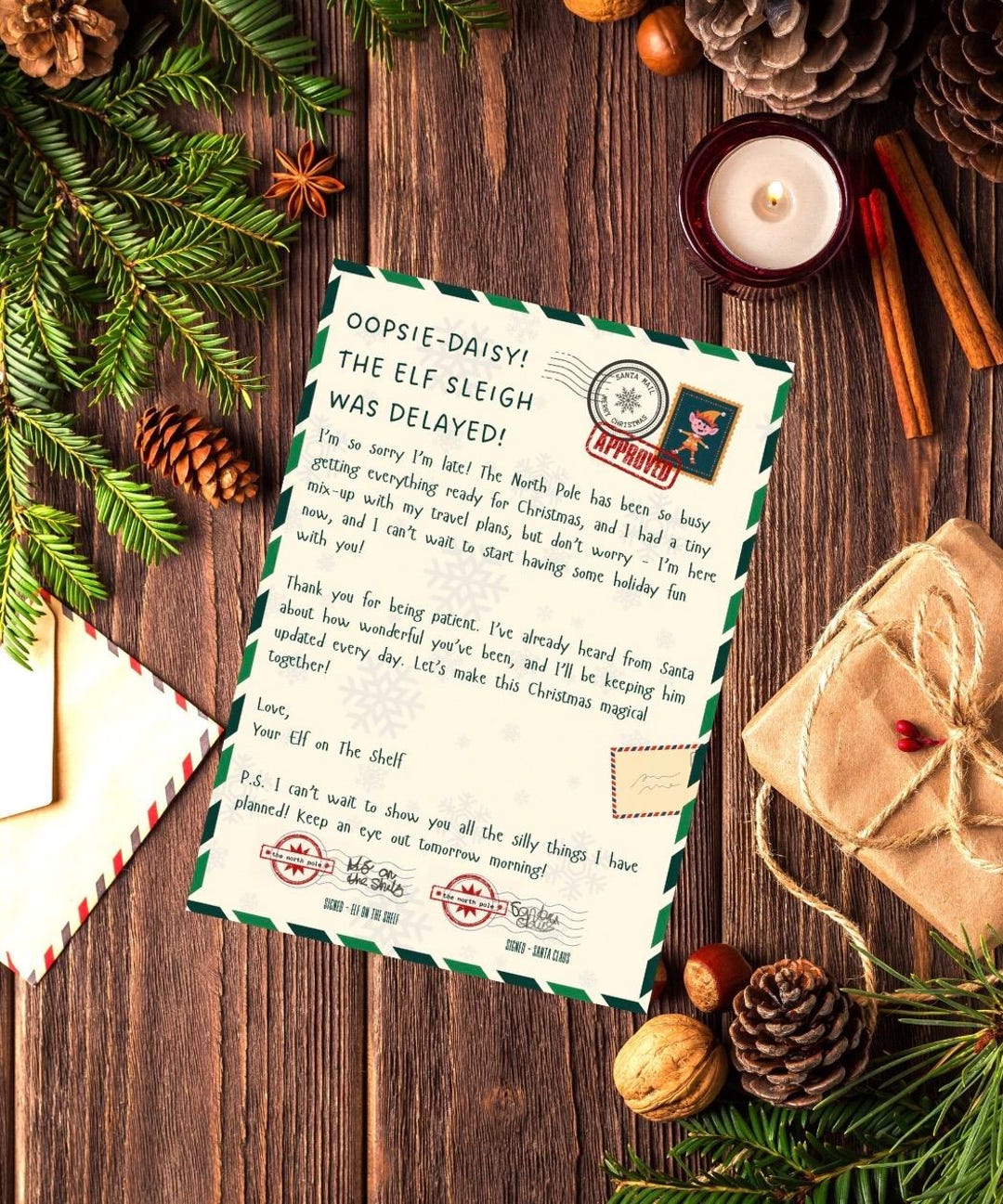 Elf on the Shelf sorry Im Late Printable Letter Fun & Magical ...