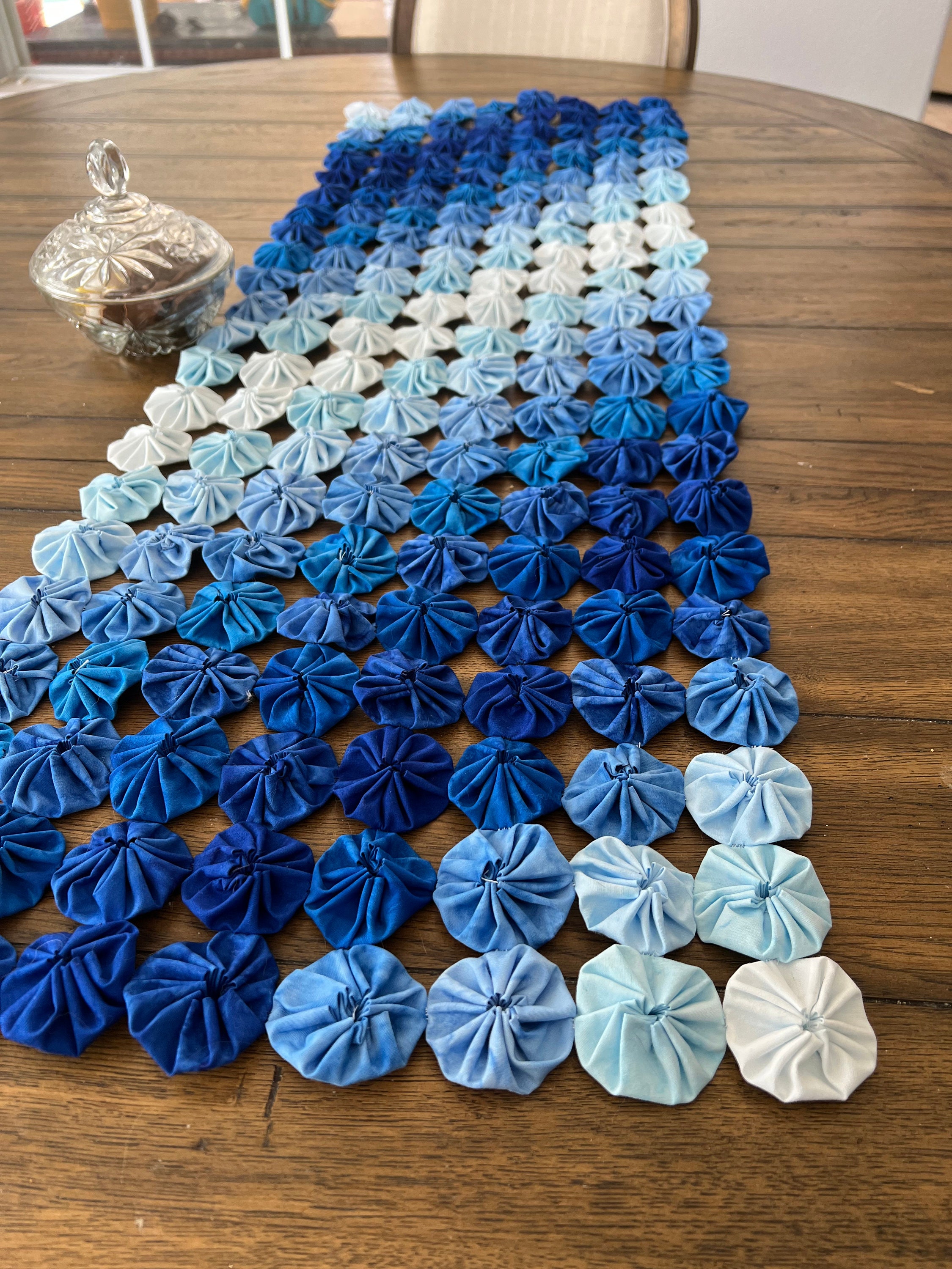 Blue Ombre Table Runner, Doily, Mantle Decor, Throw, Decoration ...