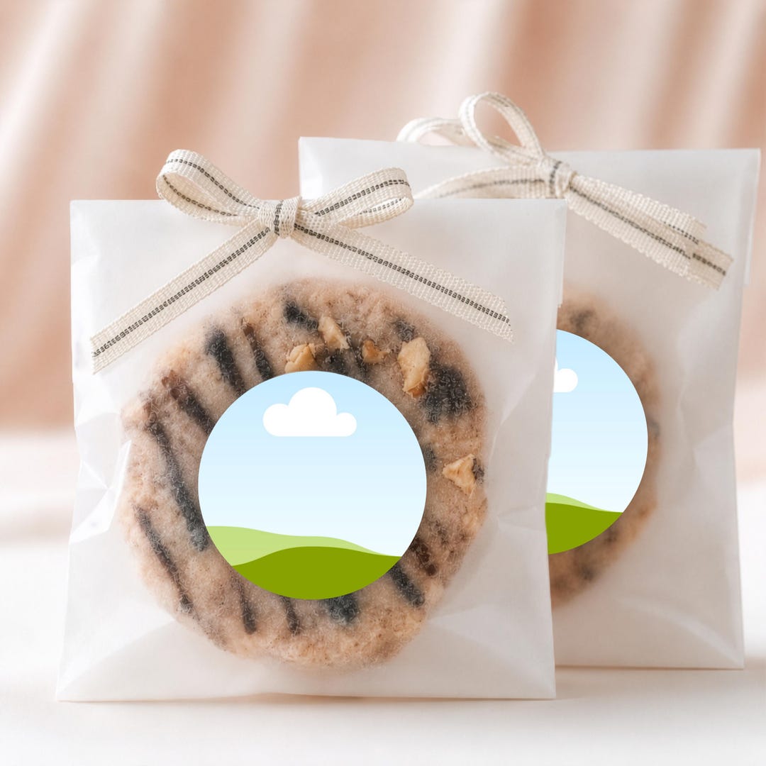 Round Favor Tag Mockup, Cookie Sticker, Canva Template + JPG (digital ...