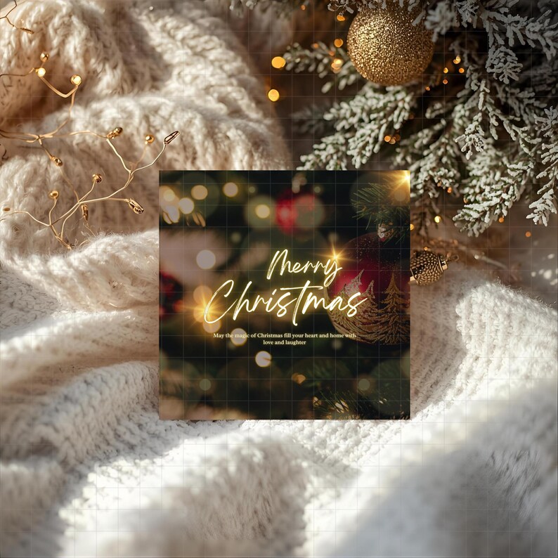 10 Winter Card Mockups, Folded & Flat Lay (canva, JPG), Digital ...