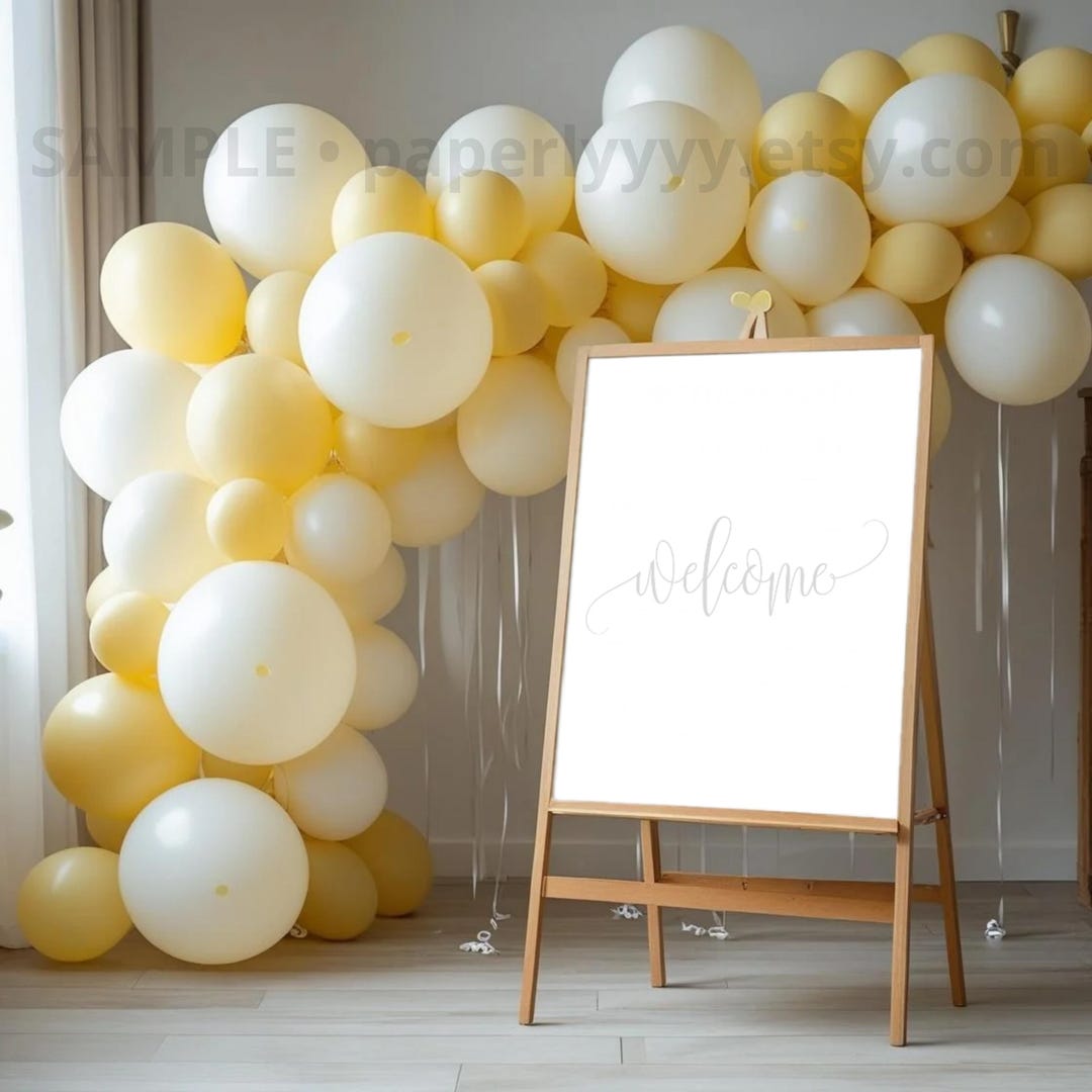 Easel Sign Mockups for Baby Shower, Birthday & Party Decor – 3 Balloon ...