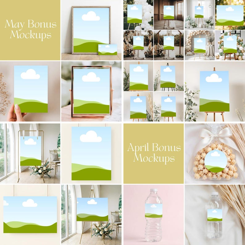 Party Mockup Bundle, Baby Shower, 1st Birthday, 93 Canva Templates ...