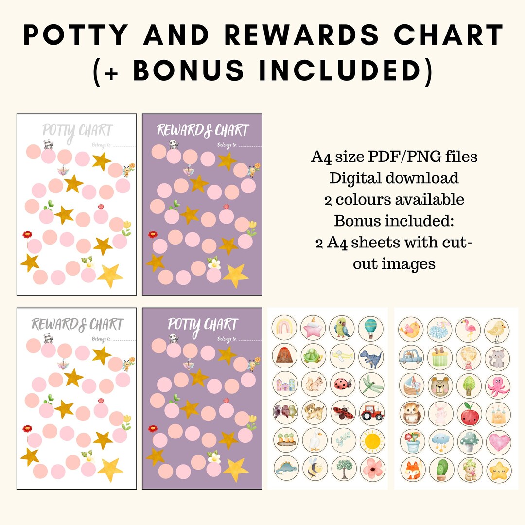 Printable Potty, Reward Chart for Kids - Toddler Potty, Other Training ...