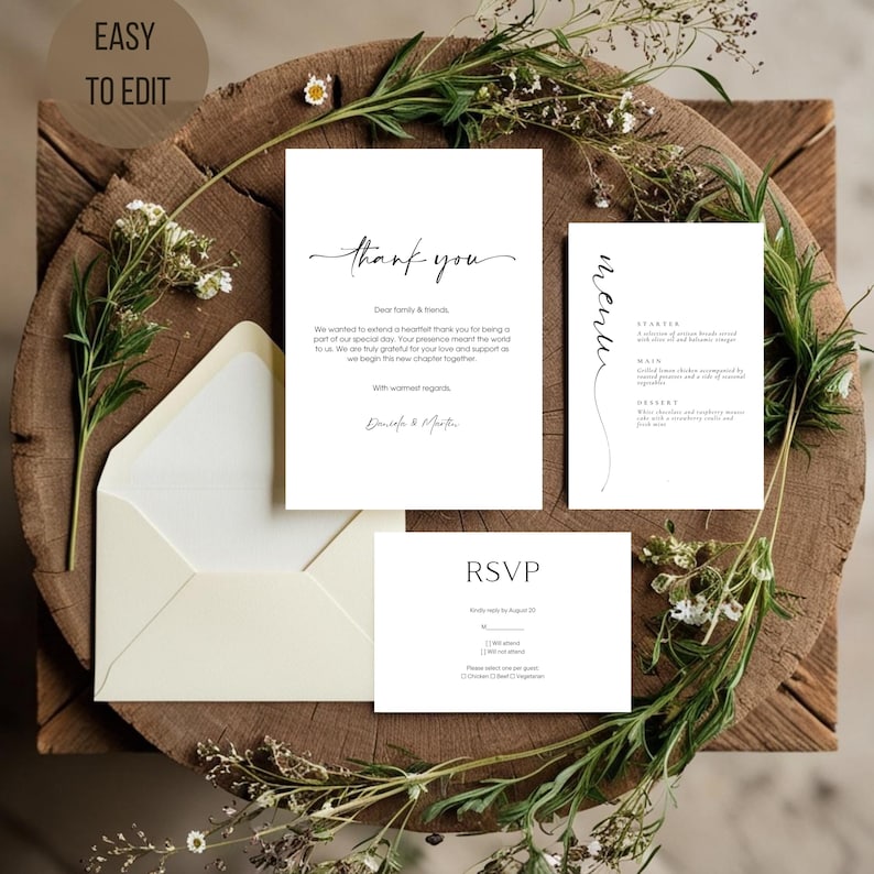 50 Wedding Invitation Suite Mockup Bundle: 3 Card Canva Smart Frame ...