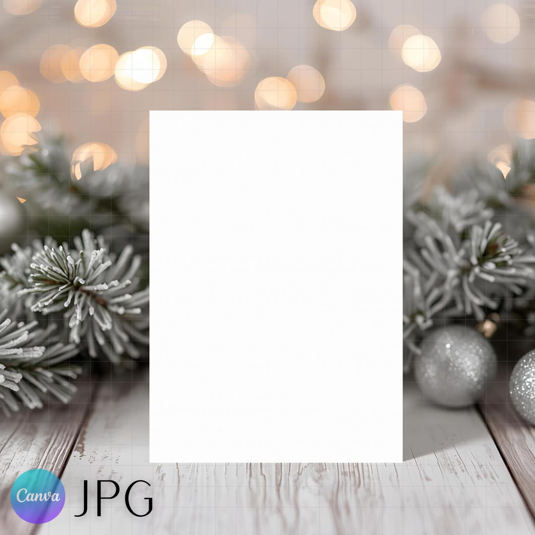 5x7 Holiday Invitation Mockup | Canva Smart Frame + JPG | Christmas ...