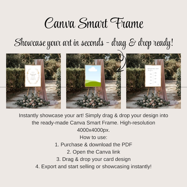 Wedding Printable Sign Mockup | Canva Template for Wedding Welcome ...