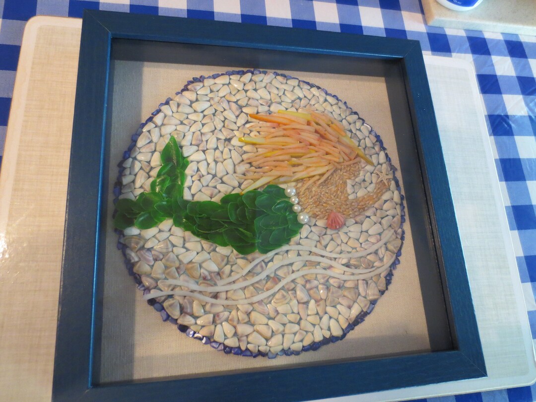 OOAK Mermaid Mosaic in Shadowbox Frame W/fish Scale Tail,and Special ...