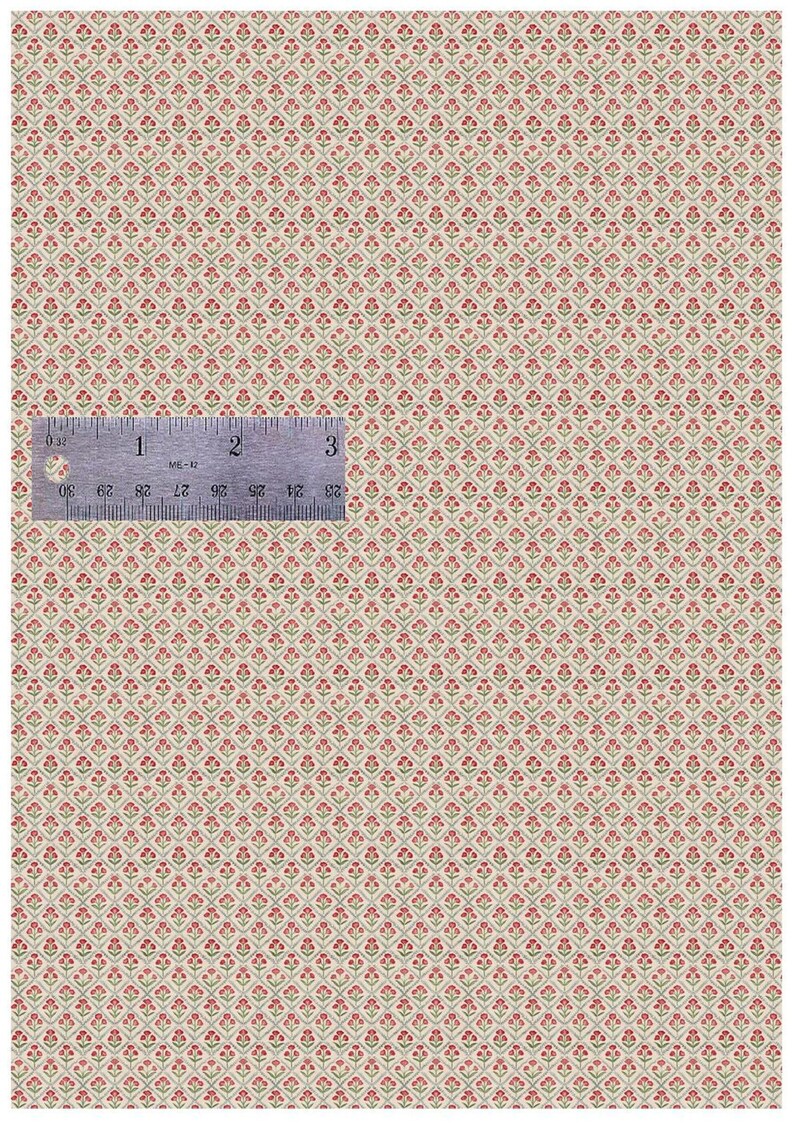 1/6 1/12 1/24 Scale Dollhouse Rustic Vintage Red Floral Diamond Pattern ...