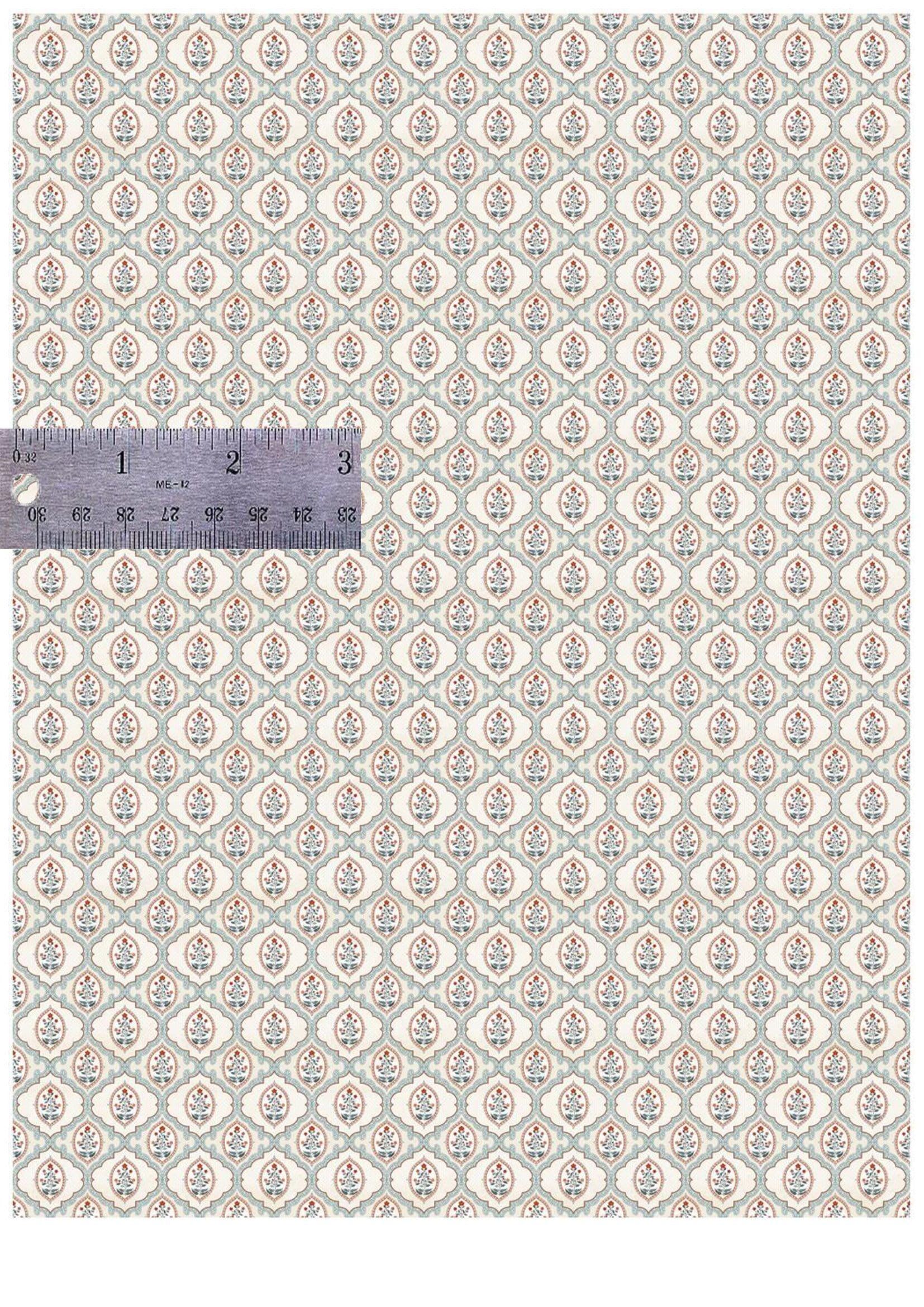 1/12 1/24 1/48 Scale Dollhouse Vintage Moroccan Red Blue Floral Motifs ...