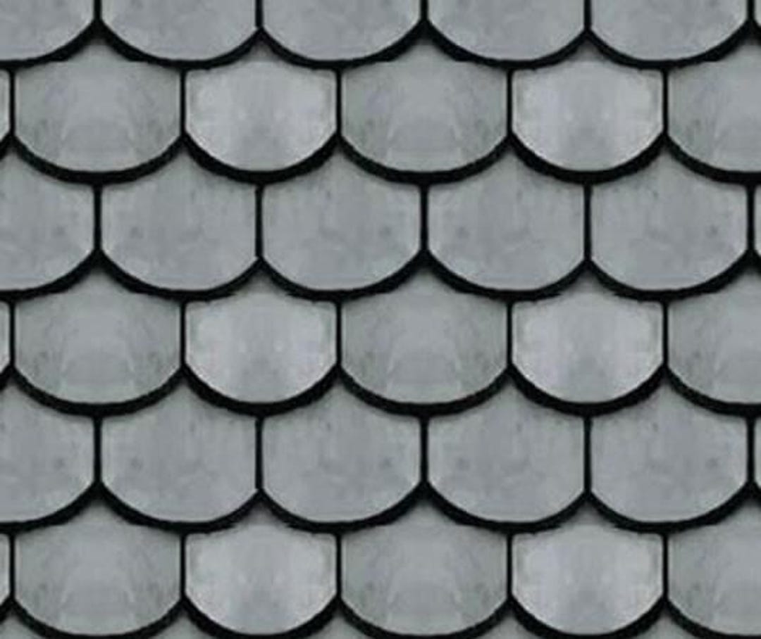 1/6 1/12 1/24 1/48 Scale Dollhouse Scallop Gray Roof Tiles Seamless I ...