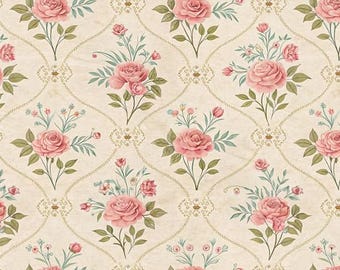 1/12 1/24 Dollhouse Gothic Red Rose Pattern Wallpaper Seamless ...
