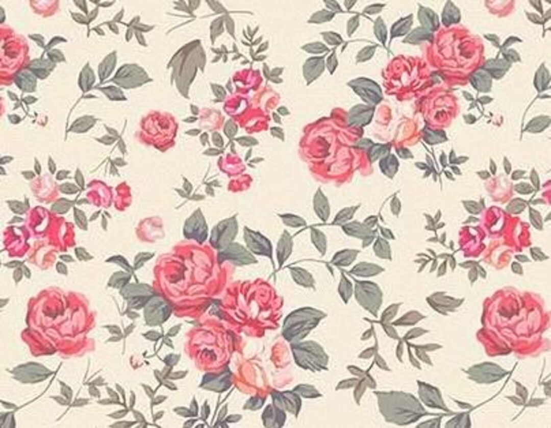 1/6 1/12 1/24 Scale Dollhouse Old Matte Pale Pink Rose Pattern ...