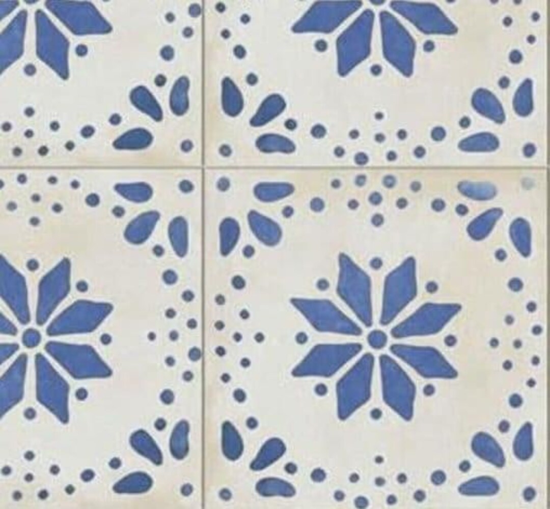1/6 1/12 1/24 1/48 Dollhouse Retro Caribbean Decorative Blue Pattern ...