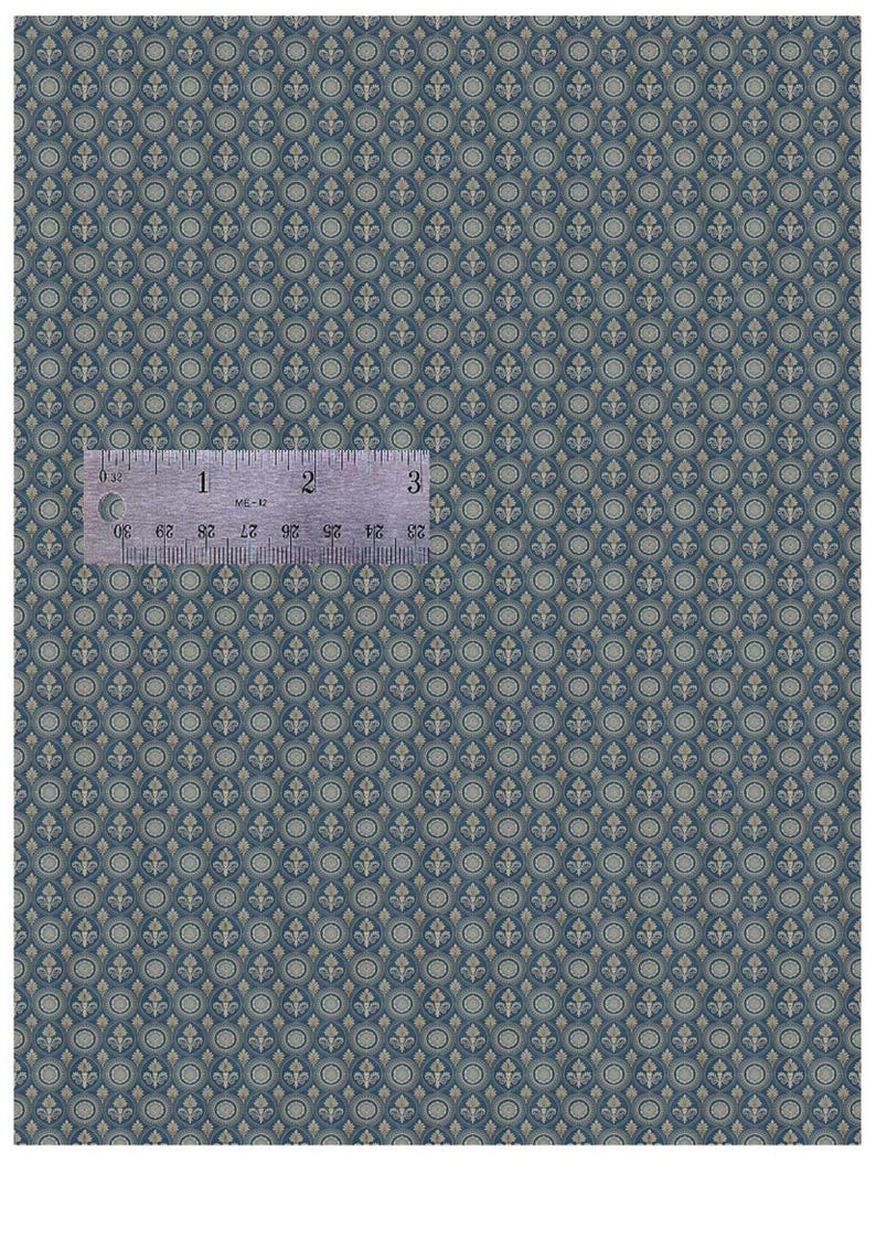 1/6 1/12 1/24 Dollhouse Vintage Baroque Royal Gold Roman Motif on Blue ...