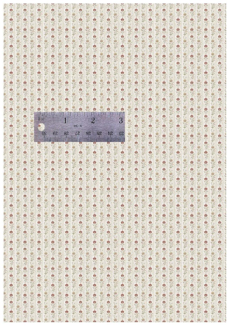 1/6 1/12 1/24 Dollhouse Scandinavian Vintage Botanical Pattern With Red ...