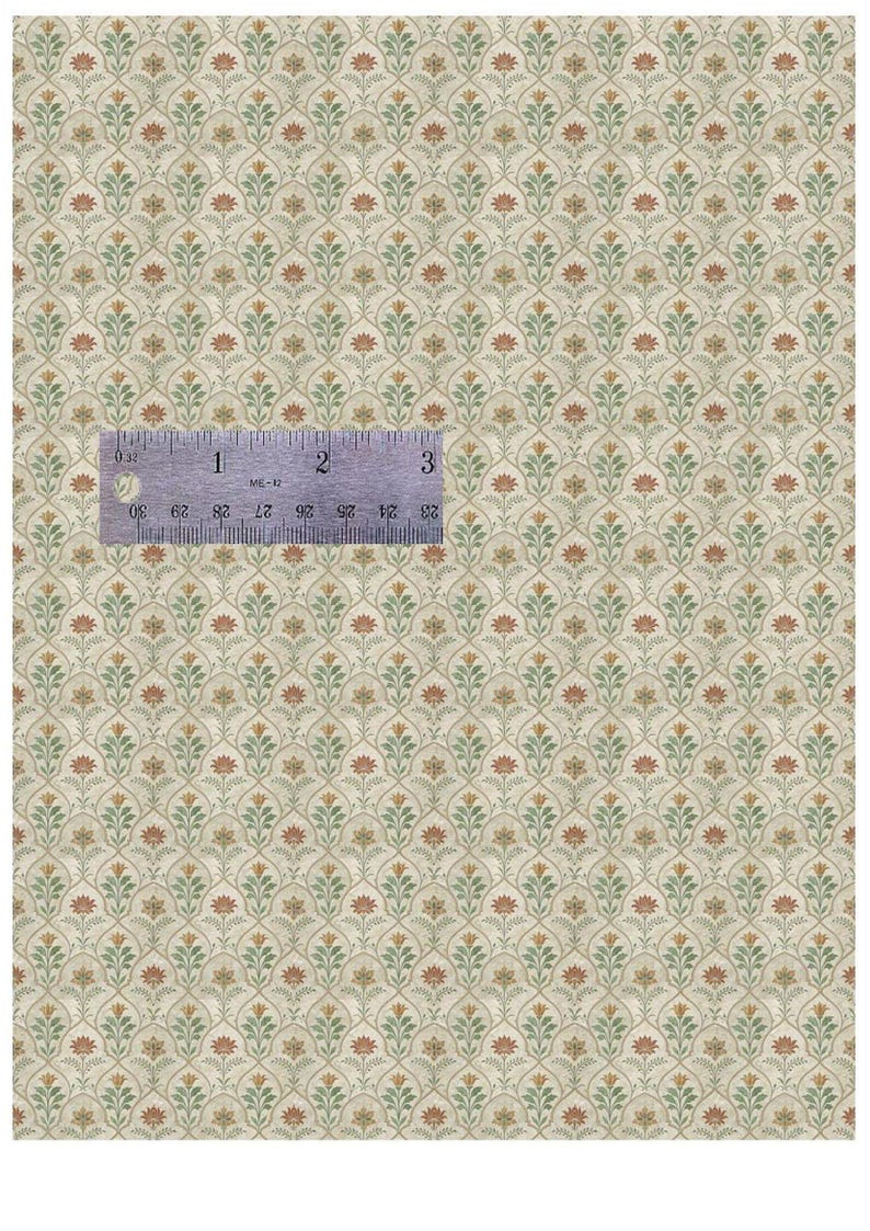 Dollhouse Wallpaper Vintage Ornate Botanical Floral Pattern Seamless ...