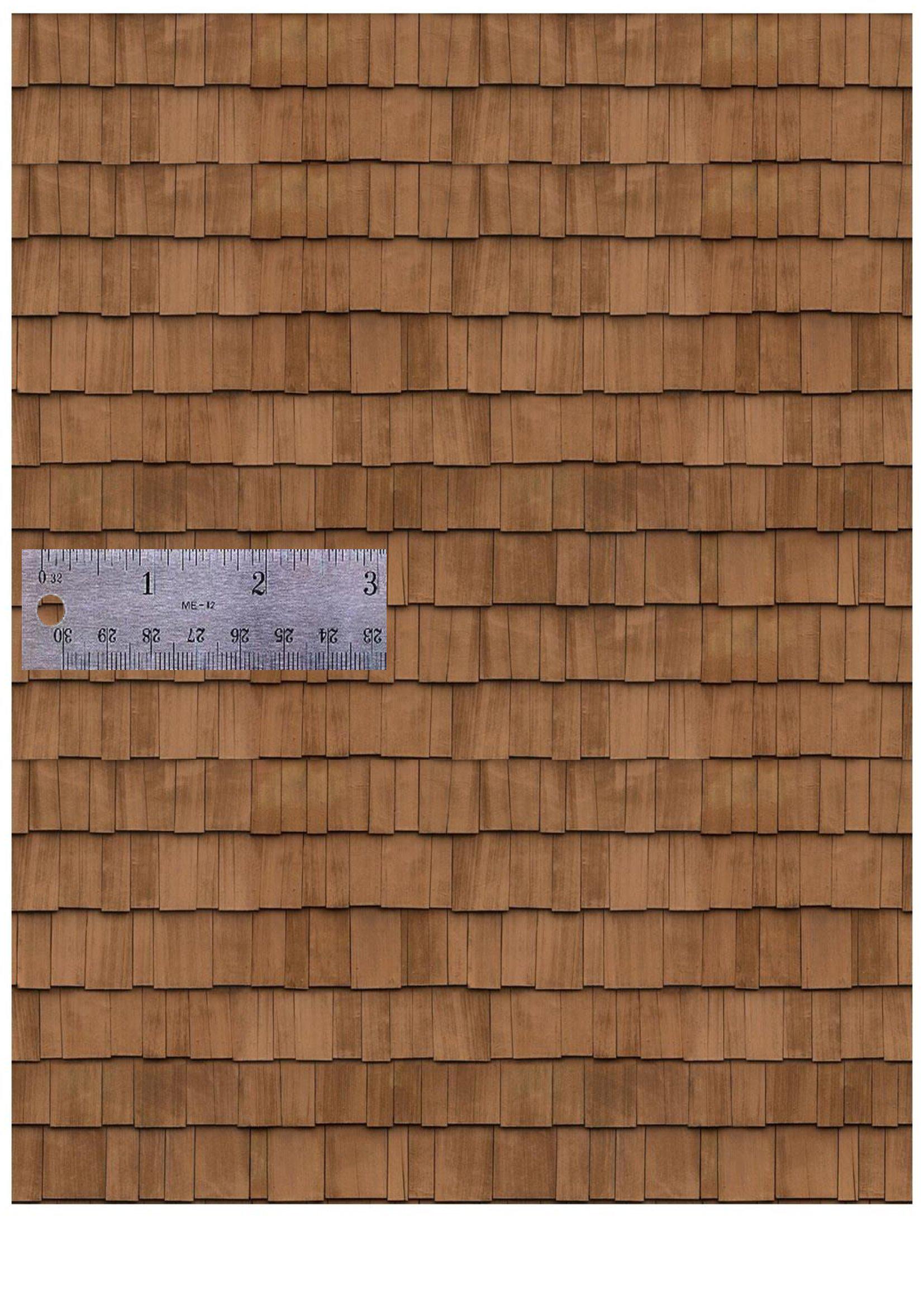 1/12 1/24 1/48 1/96 Dollhouse Brown Wood Shingle Roof Tiles Seamless ...