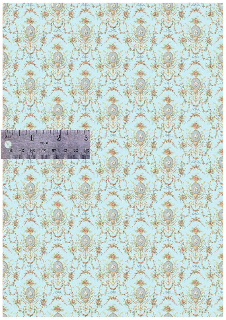 1/12 1/24 Scale Dollhouse Vintage Elegant Ornate Floral Pattern ...