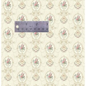1/12 1/24 Scale Matte Victorian Dollhouse Wallpaper - Floral Cameo ...