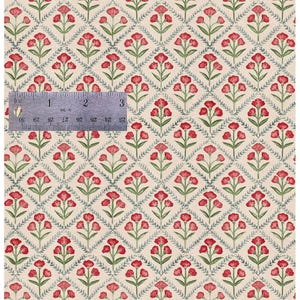 1/6 1/12 1/24 Scale Dollhouse Rustic Vintage Red Floral Diamond Pattern ...