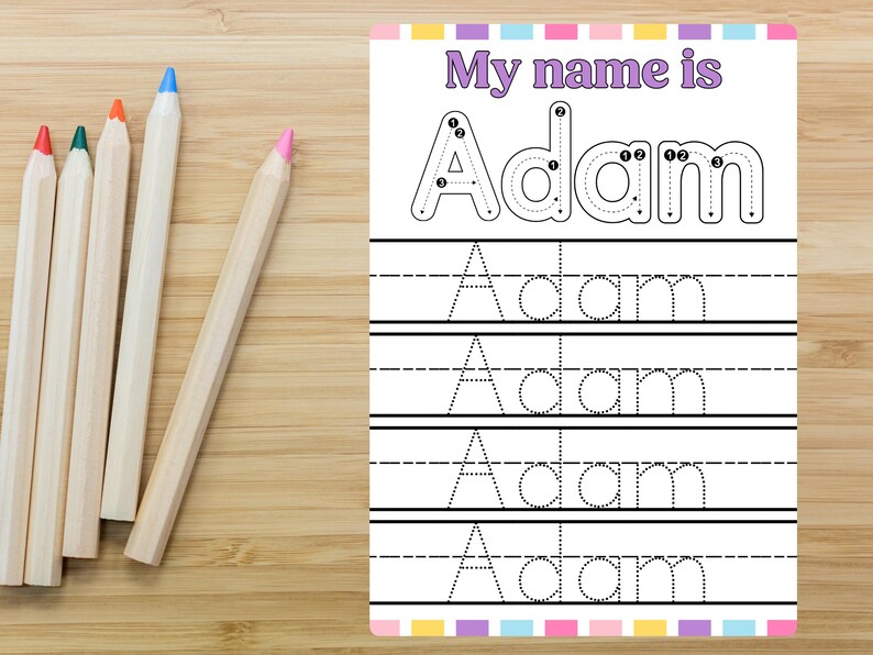 Personalised Name Tracing Worksheets for Preschool & Kindergarten ...