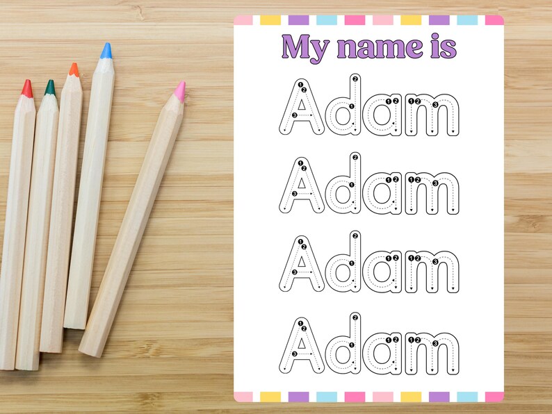 Personalised Name Tracing Worksheets for Preschool & Kindergarten ...