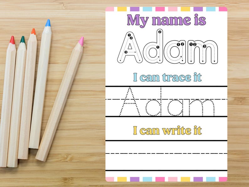 Personalised Name Tracing Worksheets for Preschool & Kindergarten ...