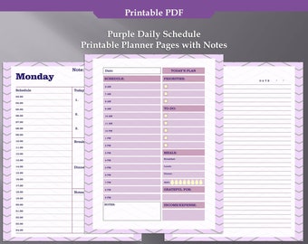 Purple Daily Planner - Etsy